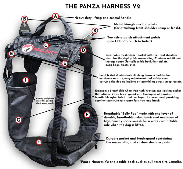 Fido Pro Panza Harness - Size 1 Size - Red - Rock+Run