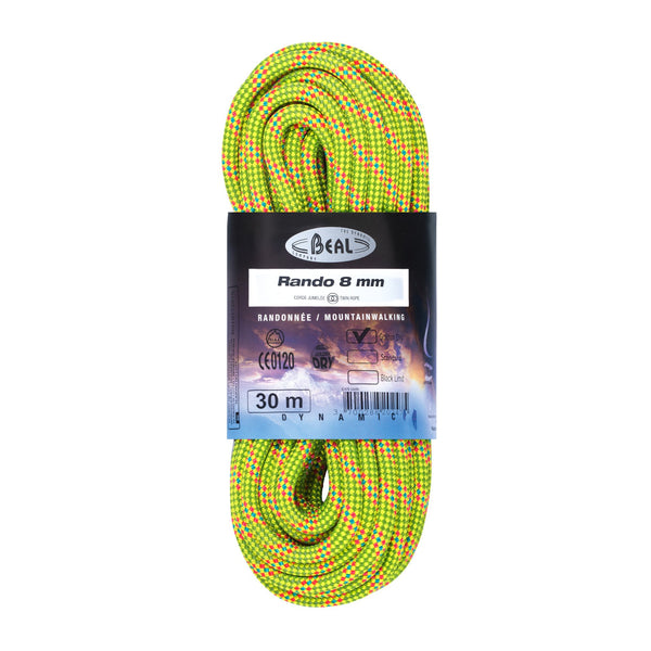 Confidence Walking Ropes Beal Rando Walking Rope (Golden Dry) 8mm x 30m ...